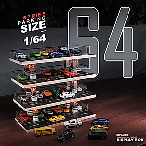 kivcmds 1/64 Scale 4-Tiers Diecast Model Car Display Case for Lego Vehicles Hot Wheels Nascar Diorama Scene Parking Lot