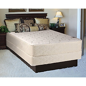 Mattress Solution Medium Plush Tight top Innerspring Mattress and 8" Wood Box Spring/Foundation Set, Full