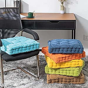 Square Floor Pillow Thick Cushion Meditation Pillows for Adults & Kids Bedroom Balcony Car Office Patio Sofa Reading Nooks Large Outdoor Indoor Tatami Chair Seat Cushion 20"×20" Green