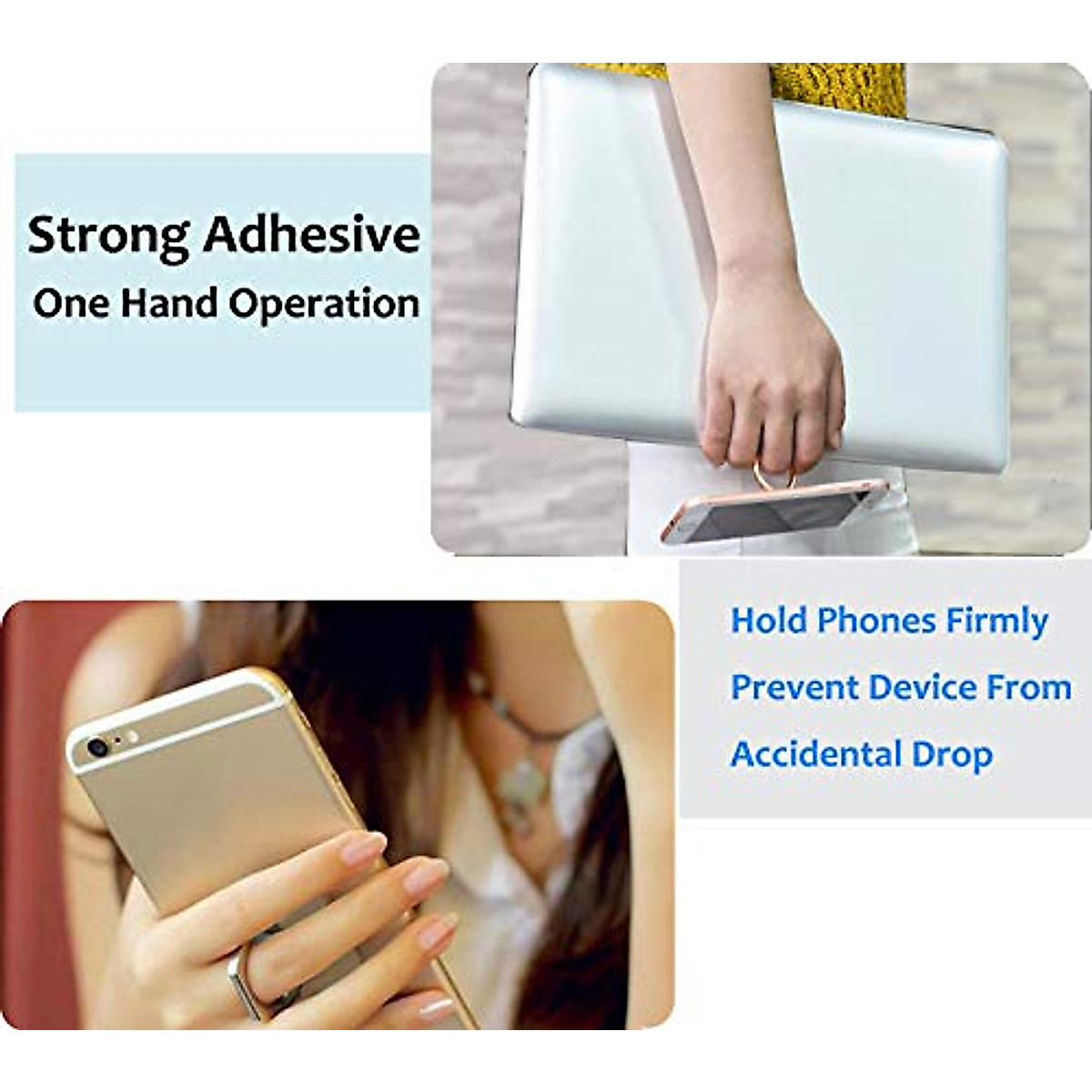 Transparent Circular Cell Phone Ring Holder Kickstand,Clear Phone Finger Ring Grip Stand for Phones,Pad