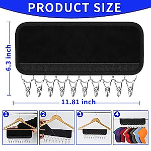 FGSAEOR Hat Organizer Holder, Cap Organizer with 20 Stainless Steel Hat Storage Clips for Hanging Baseball Hats, Ball Caps, Hat Rack for Closet Storage, Fit All Caps (2-Pack, Black)
