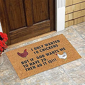 BEFOKA Funny Chicken Pattern Welcome Doormat, Funny Cute Farm Door Mat Rug Housewarming Gift Indoor Outdoor Home Decor (A)