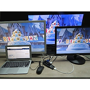 CABLEDECONN Multiport 4-in-1 HDMI to HDMI/DVI/VGA Adapter Cable with Audio Output Converter (Black)