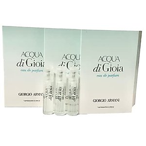 GIORGIO ARMANI Acqua Di Gioia Sample Perfume Women EDP Eau De Parfum Spray 1.2 ml / 0.04 oz - set of 3
