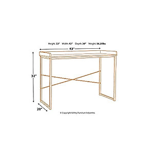 Signature Design by Ashley Gerdanet Casual 43" Sleek Home Office Writing Desk, Beige & Black