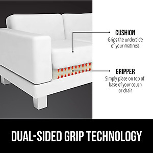 GORILLA GRIP Non Slip Mattress Gripper, Prevents Mattresses from Sliding and Holds Bed in Place, Pad Grips Beds, Sofa, Couch, Chair Cushions and Helps Keep Topper from Slipping, Easy Trim Pads