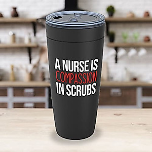 Nurse Black Edition Viking Tumbler 20oz - A nurse is compassion - Labor Clinical Certified Nursing Assistant Surgical Emergency Oncology Practitioner