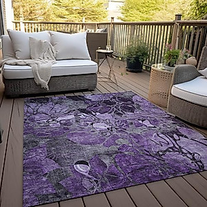Addison Rugs Chantille ACN558 Purple 5' x 7'6 Indoor Outdoor Area Rug, Stain Resistant, Machine Washable, Non Shedding, Bedroom, Living Room, Dining Room, Kitchen Rug