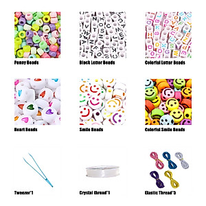 LIS HEGENSA 24 Color Pony Beads Bulk 1000 Pcs,Kandi Beads for Necklace Jewelry Making Hair Braiding,Bracelets Making Kits,Hair Bead,Bracelet Beads,Plastic Beads for Crafts Braids Girls