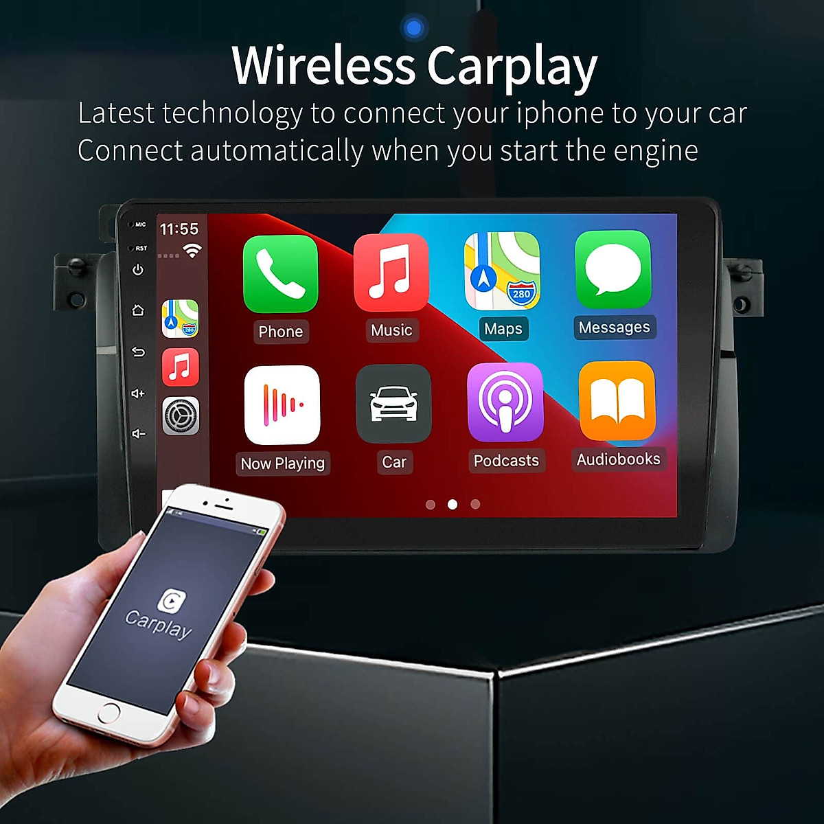 for BMW-3-Series-E46-1999-2004,with 1G RAM 32G ROM Bluetooth GPS Navigation Touch Screen EZoneTronics,9 inch Capacitive Touch Screen High Definition ezone-e46-132