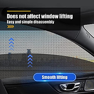 Yonput 2 PCS Breathable SUV Front Side Window Shades, Universal Car Side Window Sun Shade UV Protection and Cover, Car Curtain with Two Holes Anti-Exposure Mosquito Net (Black)