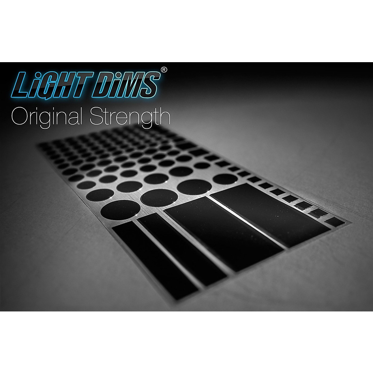 LIGHTDIMS Original Strength - LED dimming Covers for Routers, Electronics and Appliances and More. Dims 50-80% of Light, in Minimal Packaging Light (1 sheet).
