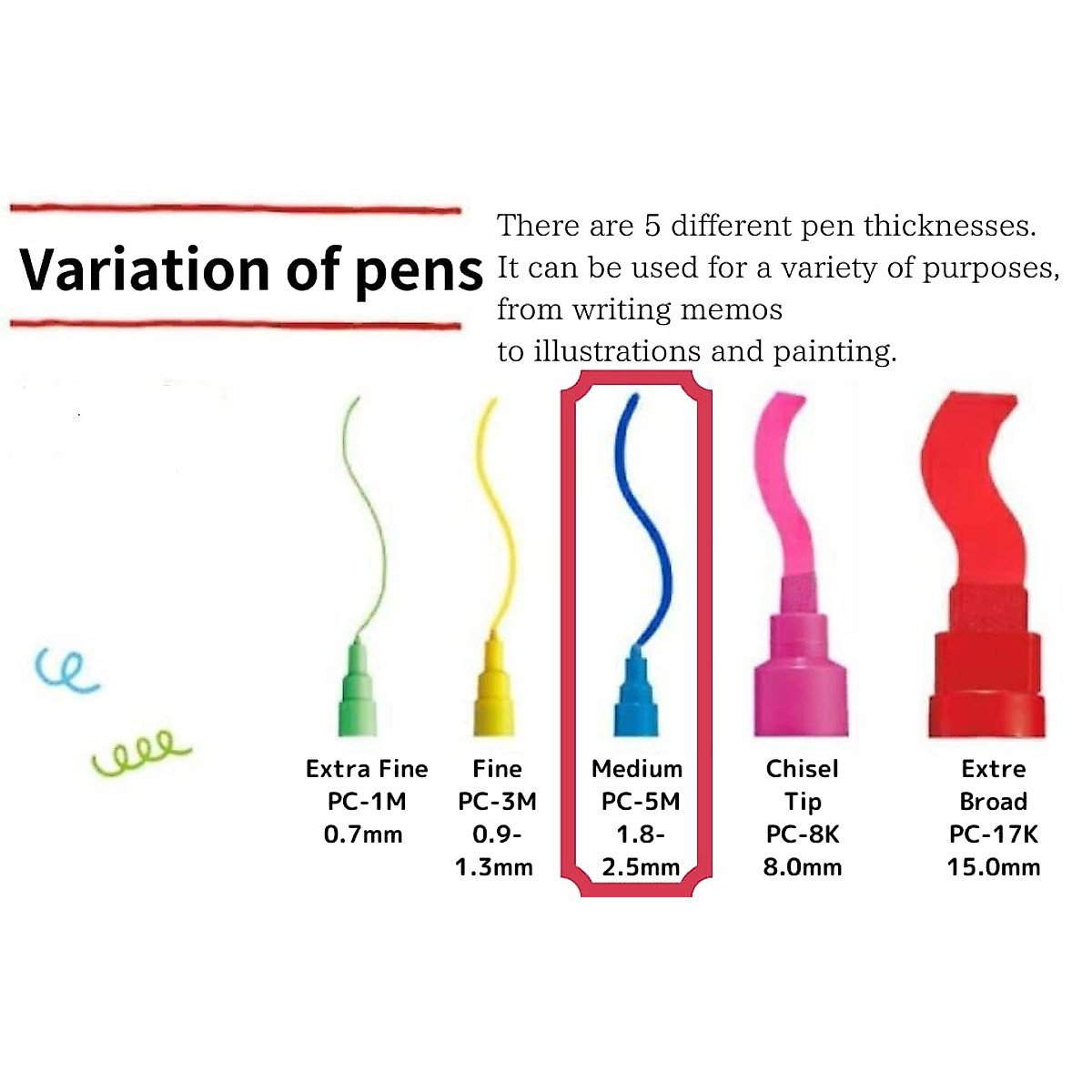 Posco Marker Sanetomo Posca Marker Acrylic Paint Pens Fine Point Tip width 1.8-2.5mm 29 colors PC-5M, For Rock Painting, Fabric, Glass Paint, Metal Paint Including Notebook