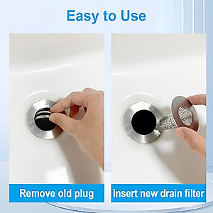 Kaemi 6 Pcs Bathroom Sink Drain Strainer for 1.2"-1.6" Drain Hole, Premium 304 Stainless Steel Small Conical Porous Bathtub Sink Hair Catcher