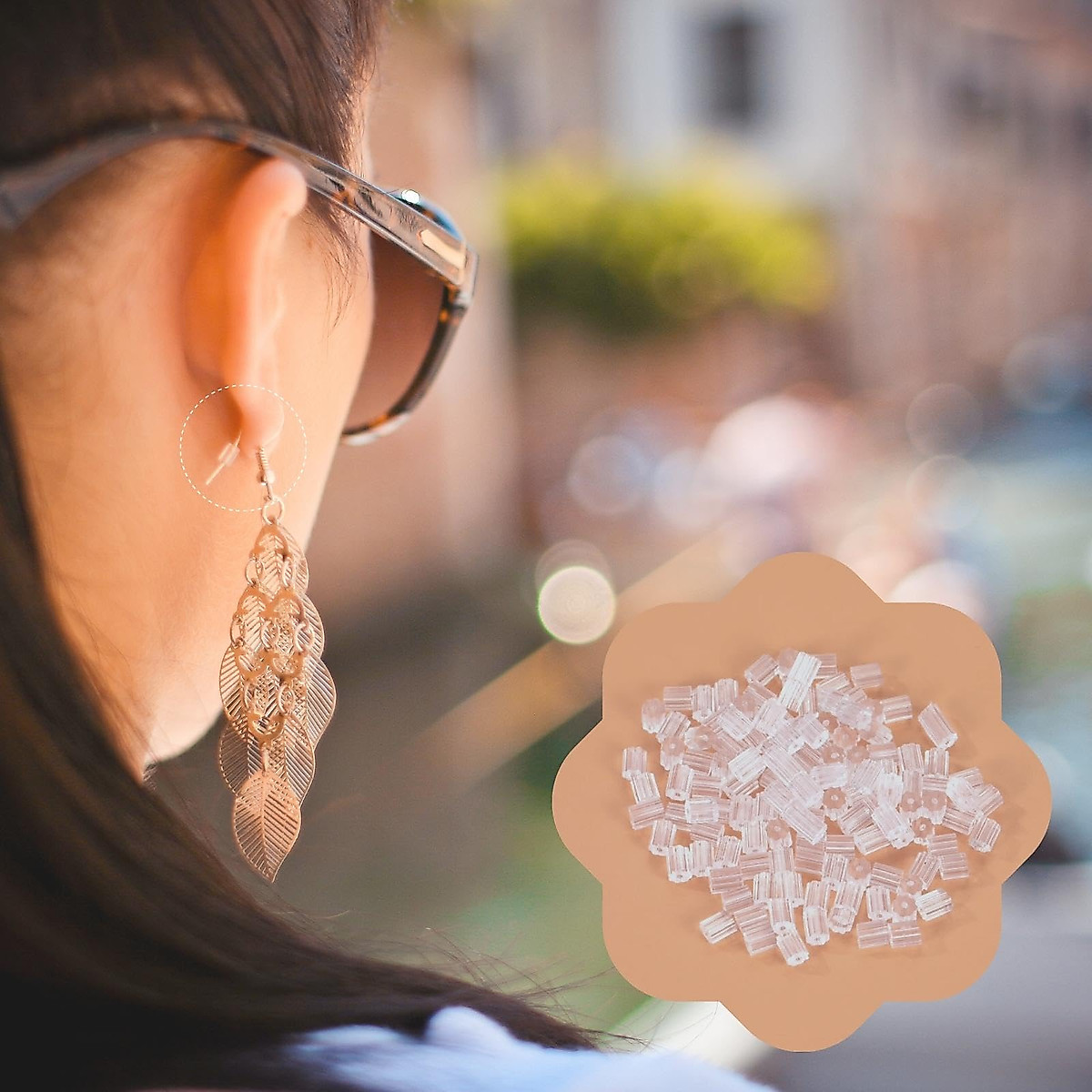 Silicone Earring Backs, 200PCS Soft Earring Stoppers, Clear Earring Backing Replacement for Stud Post Fishhook Earrings, Hypoallergenic