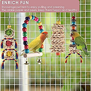 KATUMO Bird Toys, Parrot Chew Toys Parakeet Perch Conure Swing Cockatiel Cage Toys for Lovebird Conure Parakeet and Small Birds