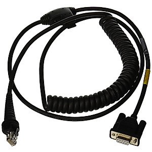 Honeywell CBL-020-300-C00 RS-232 Coiled Cable with DB9 Female Connector, 3 m/9.8-ft. Length, Black