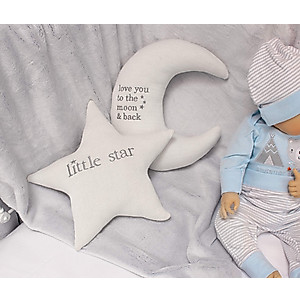 Lillian Rose White Star and Gray Moon Nursery Pillow Set