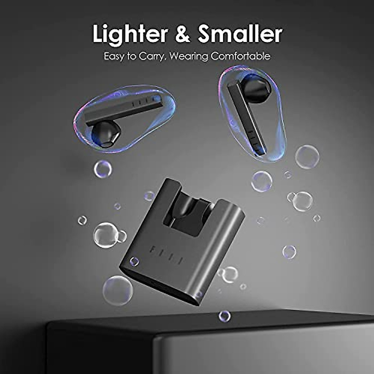 True Wireless Earbuds - FIIL CC2 True Wireless Earbuds, Bluetooth 5.2 Wireless Earbuds, Bluetooth Headphones Support FIIL+ APP, Noise Cancelling Earbuds, Sweatproof Headphones for iPhone & Android