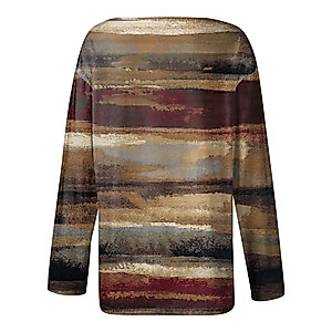 Womens Fashion Cream Shirt Women Women Hoodies Teacher Shirts Long Sleeve Sweaters for Women Long Sleeve Graphic Tees for Women Long Sleeve Tunic Tops To Wear with Leggings（4-Brown,Large）