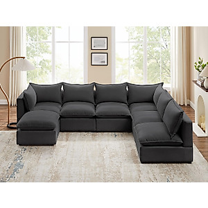 VANOMi Modular Sectional Sofa, 8 Seater Sleeper Sectional Sofa Modular Sectional Couch for Living Room