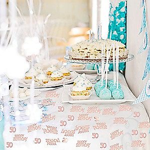 Honbay 4 Bags Glitter 50th Birthday Confetti Table Decorations Metallic Foil Number 50 Confetti 50th Happy Birthday Confetti for Birthday Anniversary Wedding Party (60g, 2Style)