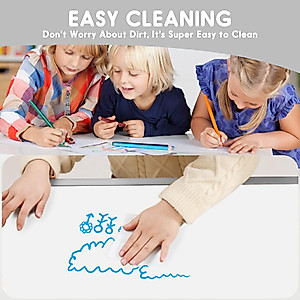 JIAOQIU Kids Table and Chair, Toddler Table and Chair Set, Adjustable Kids Table, Non-Slip Table Legs&Organizer, Graffiti Desktop, Suitable for Kids Table and Chairs Ages 3-12