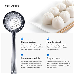 Slotted Serving Spoon - Stainless Steel Spoon with Holes for Draining - Straining Perforated Spoon