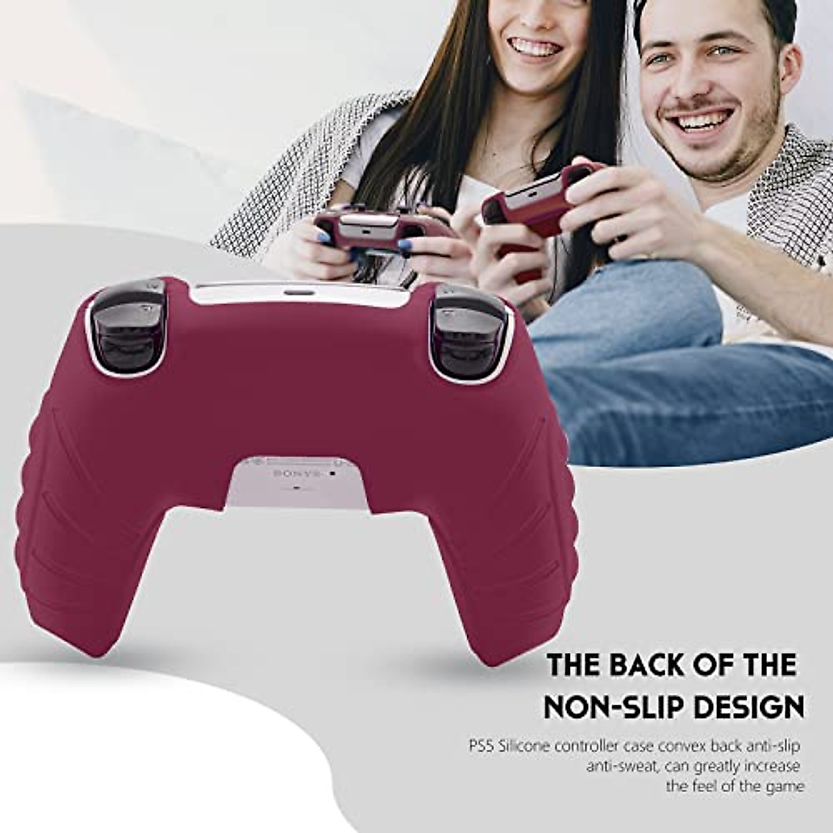 PS5 Controller Skin Anti-Sweat, Anti-Slip,and Dustproof PS5 Silicone Controller Case PS5 Controller Accessories for Playstation 5 Controller Skin(CosmicRed)