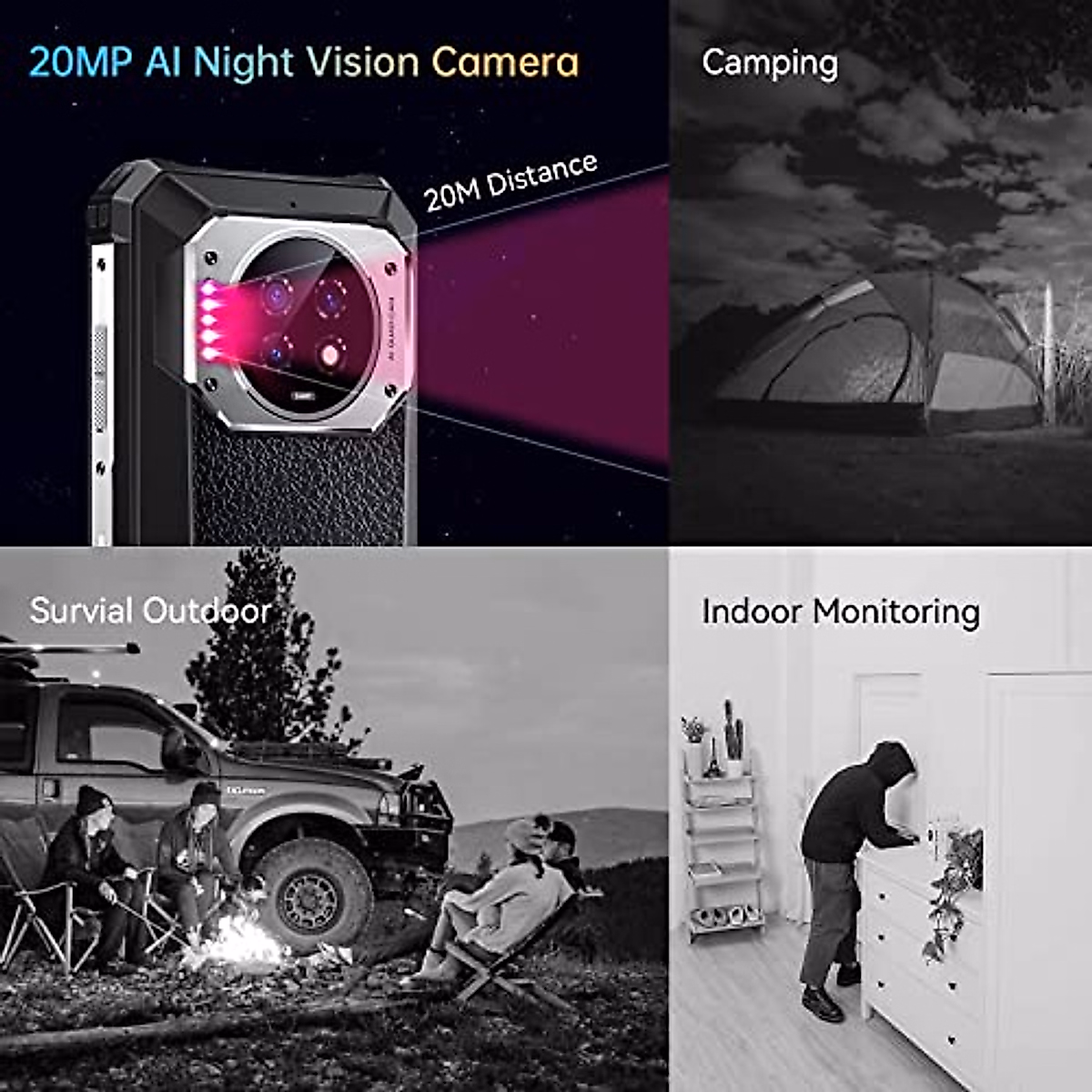 OUKITEL WP19 Rugged Smartphone Unlocked, 21000mAh Battery 8GB 256GB Android 12 Cell Phone, 64MP Camera 20MP Night Vision, 6.78" FHD+ Rugged Phone, Waterproof Mobile Phone Unlocked 4G Dual Sim OTG NFC