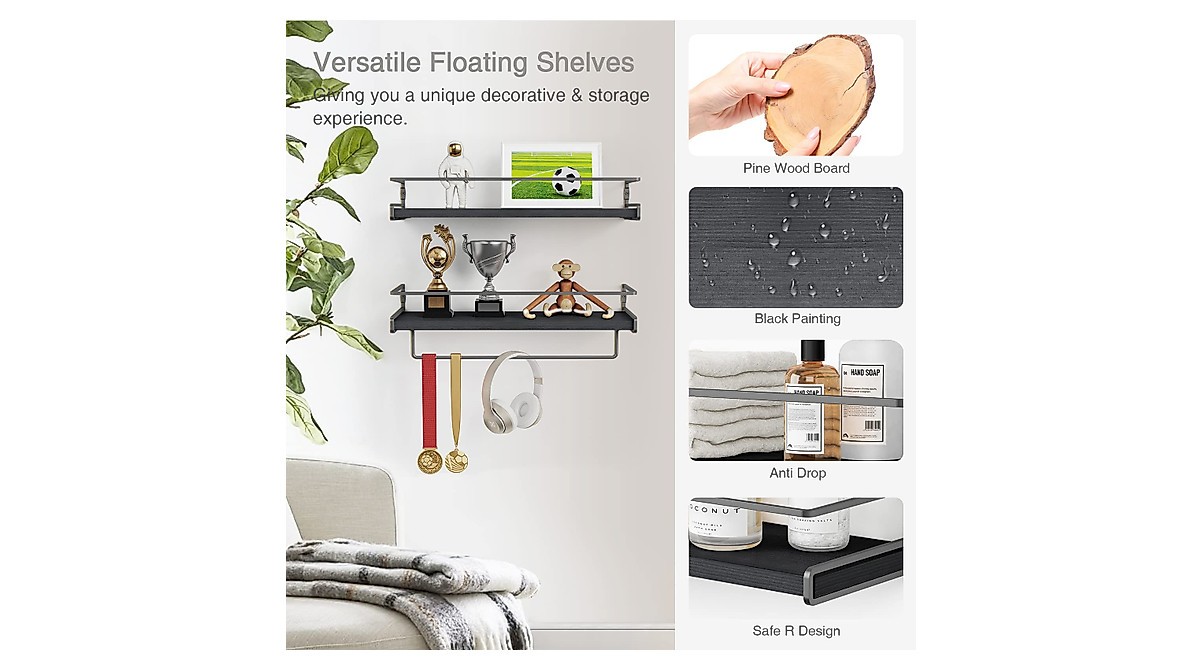 Stylish Forbena Floating Shelves for Bathroom & Kitchen