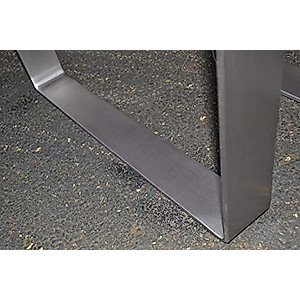 Brushed Stainless Table Legs, Bent Trapezoid Style - Any Size