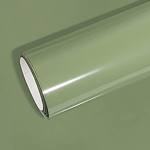 Gatichetta Heat Transfer Vinyl Roll, Khaki Green Iron on HTV 12" x 6FT, Smooth PU HTV for T-Shirts, Fabris, DIY Designs
