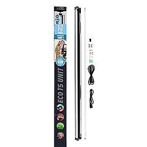 Reptile Systems - Eco T5 High Output Lighting Kit - Dual Reflector Fixture & Ferguson Zone 1 Lamp 2.4% - Full Spectrum UVA & UVB Amphibian & Reptile Lighting - 46 Inch Fixture - 54 Watts