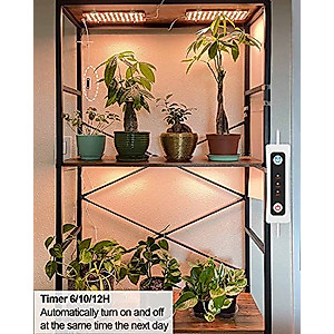 DOMMIA Grow Lights for Indoor Plants, 20W Full Spectrum LED Grow Light with Auto ON & Off Timer, 132 LEDs Sunlike Plant Light for Hydroponics, Succulents & More, Easy to Assemble（2Pcs）