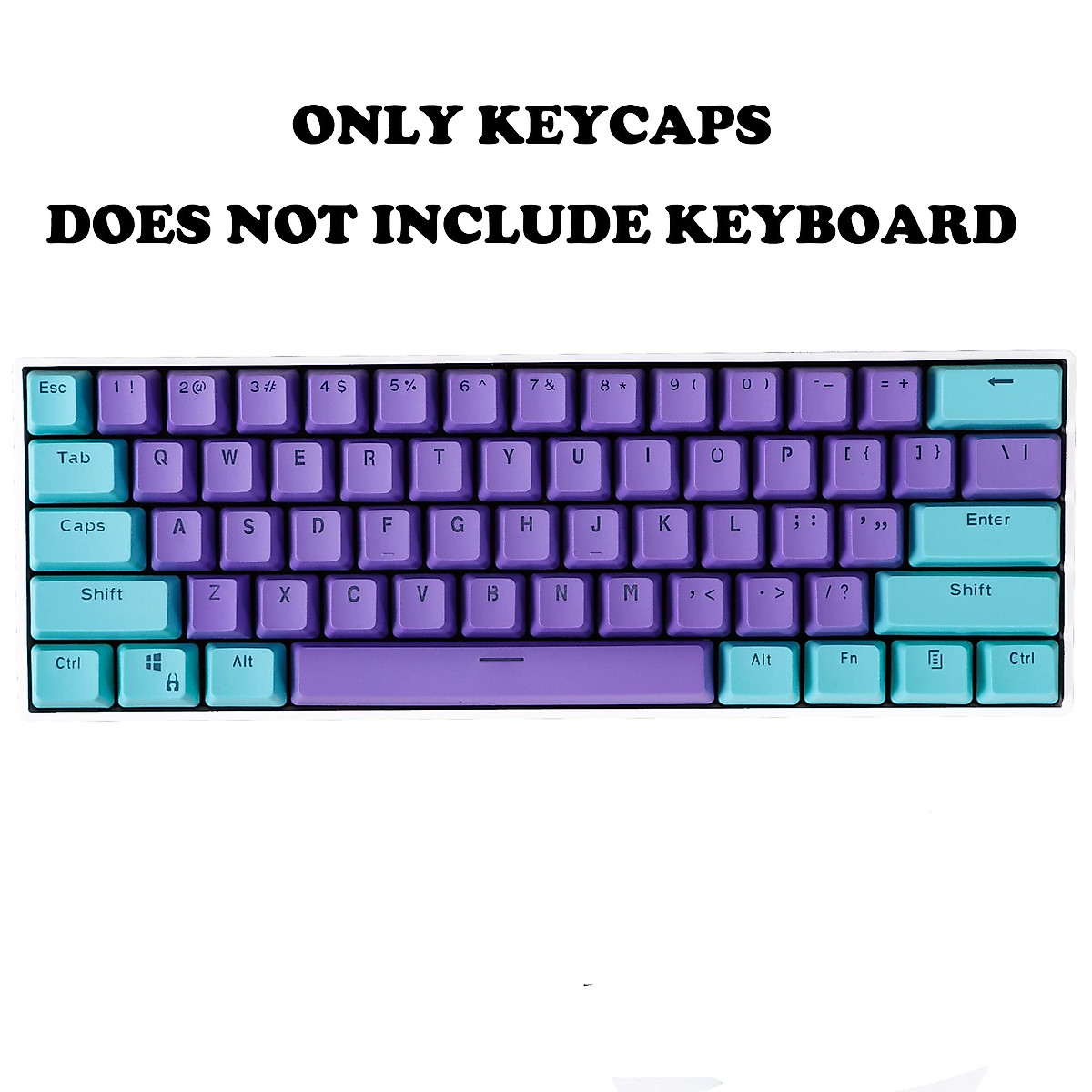 Taeeiancd PBT Keycaps for 60 Percent Mechanical Gaming Keyboard OEM Profile 61 Keycaps Set with Key Puller for Cherry MX Switches (Purple)