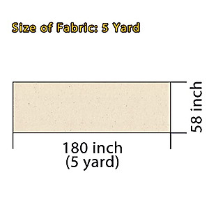 Muslin Fabric by The Yard Unbleached Natural Cotton Fabric Soft Quilting Sewing Fabric (5 Yard)