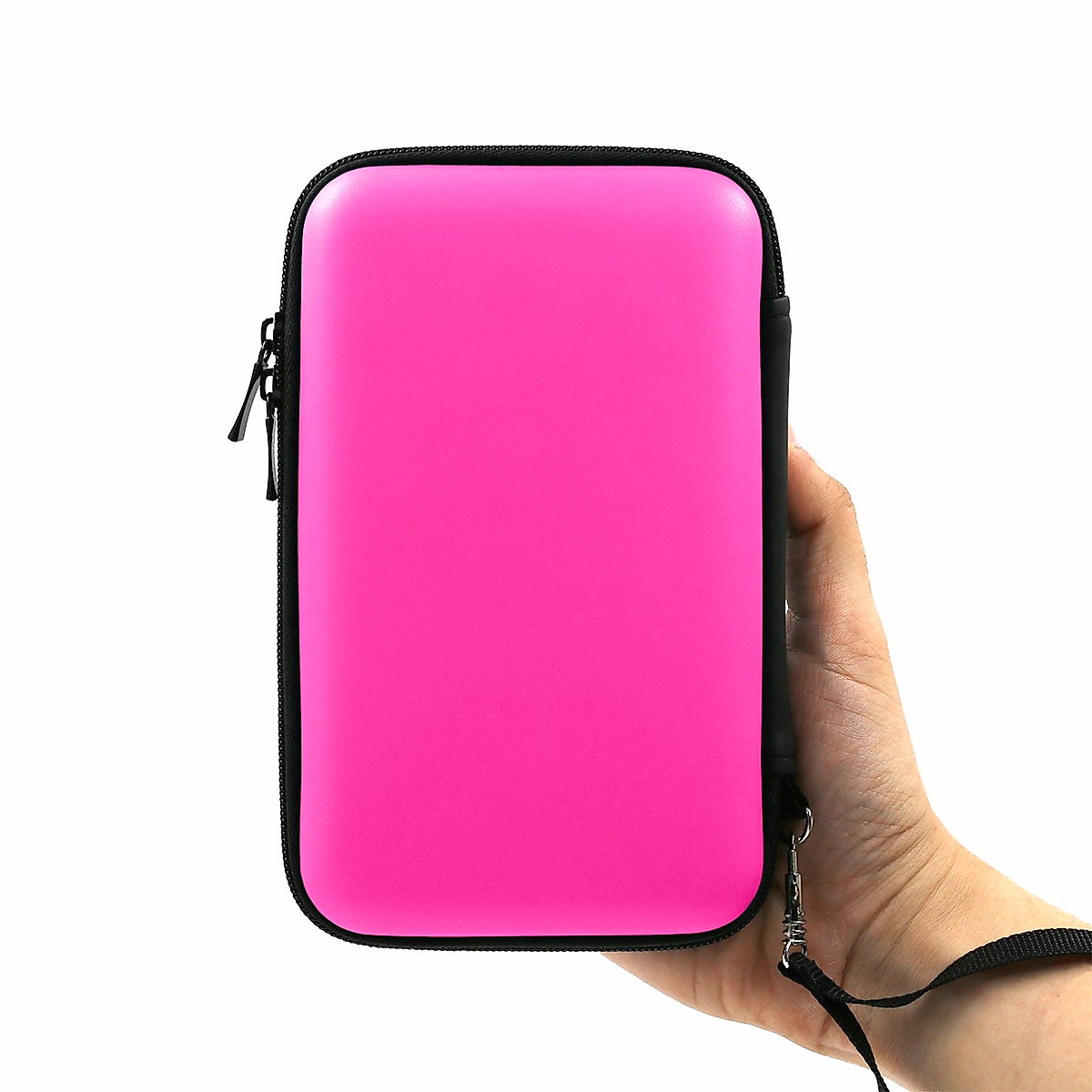 ADVcer 3DS Case, EVA Waterproof Hard Shield Protective Carrying Case with Detachable Hand Wrist Strap Compatible with Nintendo New 3DS XL, New 3DS, 3DS, 3DS XL LL, DSi, Dsi XL, DS, DS Lite (Fuchsia)