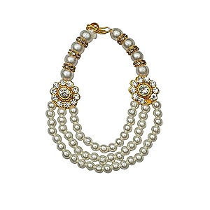 Set of 2 White Moti Mala Set for Laddu Gopal/Devi Maa/Radha Krishna/God Goddess Haar Sringar Set Deities jewellary Set for Janmashtami All God Idol Statue for Holi Festival Decoration(Size:-3'')