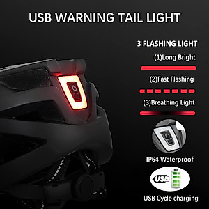 Bike Helmet for Men Women Bicycle Helmet with Removable Visor & Magnetic Goggles Adjustable Size Safety Breathable Mountain & Road Bicycle Helmets Adult Cycling Helmets with Taillight (White)