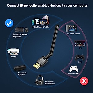 Long Range USB Bluetooth 5.1 Adapter for PC Wireless Audio Dongle 328FT / 100M 5.1 Bluetooth Transmitter Receiver for Desktop Laptop PC with Windows 11/10/8/8.1/7