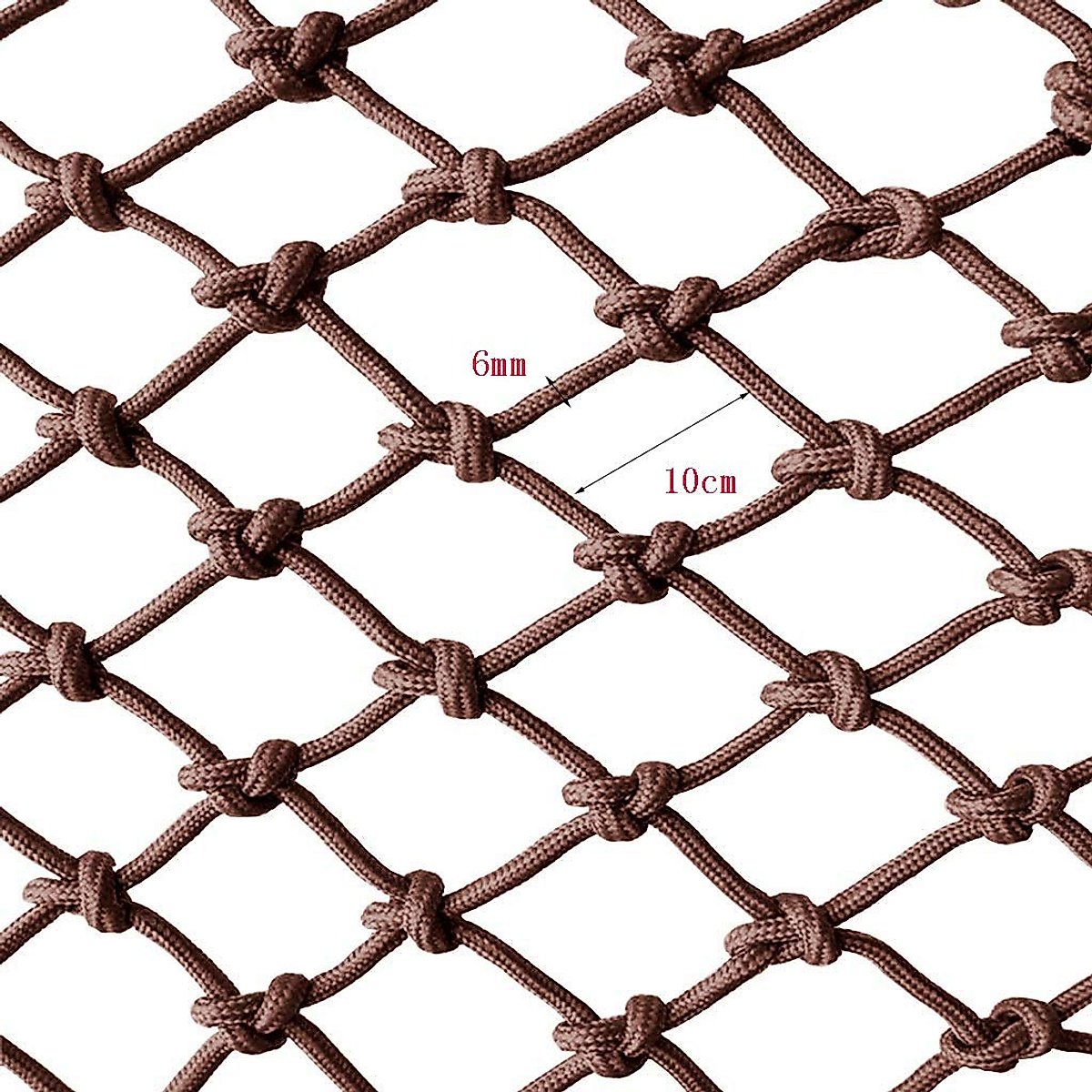 Protective Net Brown Nylon Net, Garden Decoration Net Balcony Safety Net Stairs Children Anti-Fall Net Kindergarten Protective Net Portable Fence Net Can Be Cut 1x2m3m4m (Size : 4 * 5M(13 * 16ft))