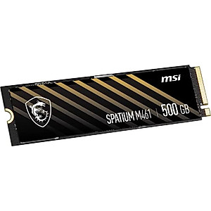 MSI SPATIUM M461 PCIe 4.0 NVMe M.2 500GB Internal SSD PCIe Gen4 NVMe (SPATIUM M461 PCIe 4.0 NVMe M.2 500GB)