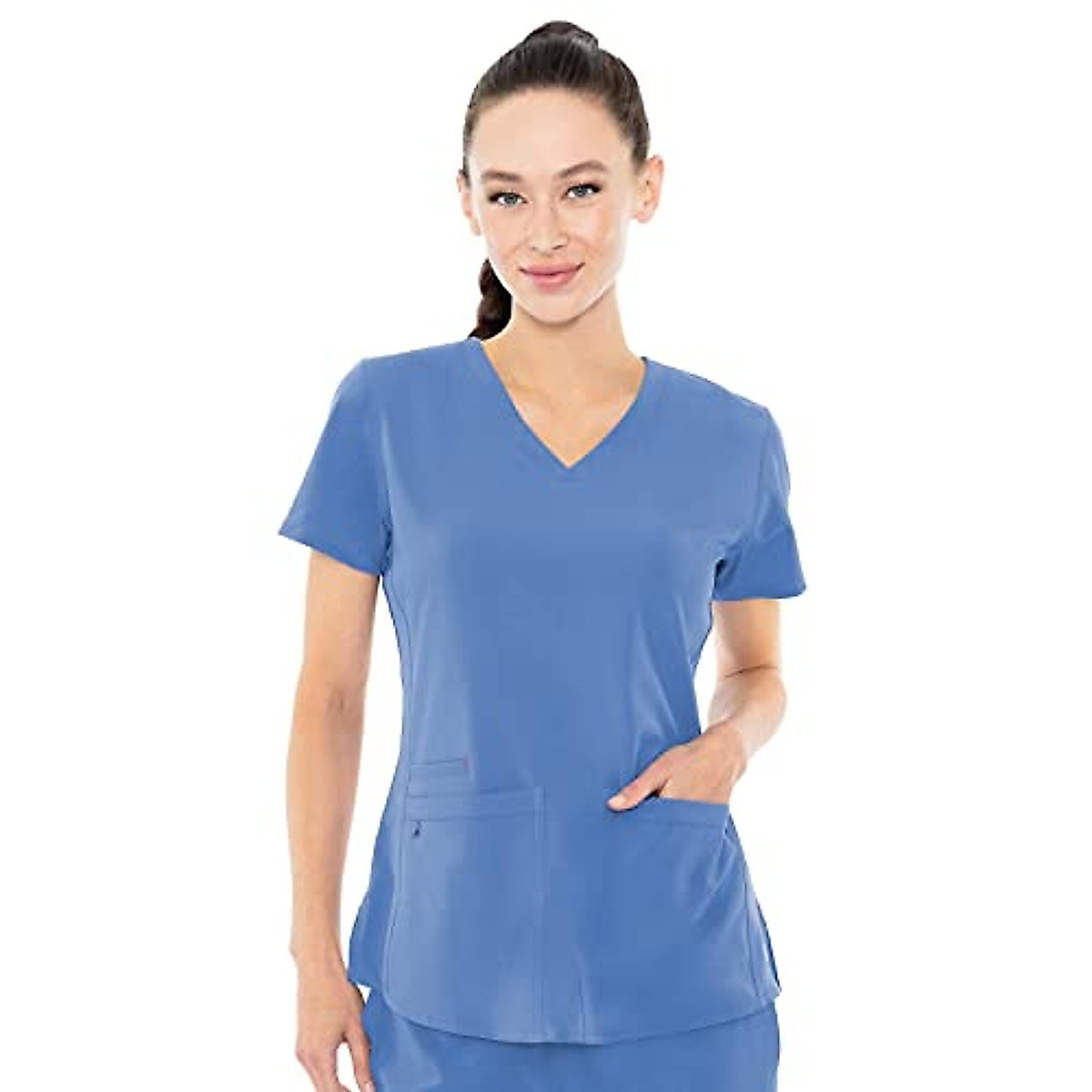 Med Couture Energy Women's Racerback Shirttail Scrub Top Ceil XS