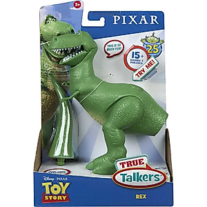 Toy Story 4 4 True Talkers Rex Figure, 7.8 in / 19.81 cm-Tall Posable, Talking Character Figure with Authentic Movie-Inspired Look and 15+ Phrases, Gift for Kids 3 Years and Older​