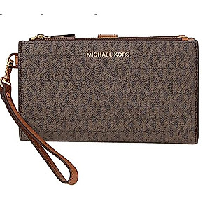 Michael Kors Jet Set Double Zip Wristlet Brown One Size