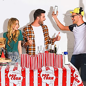 Dianelhall 28 Pcs Red and White Striped Bag Circus Carnival Treat Bags Party Favor Gift Stripes Candy Goodie Kraft Paper for Christmas Valentines Birthday