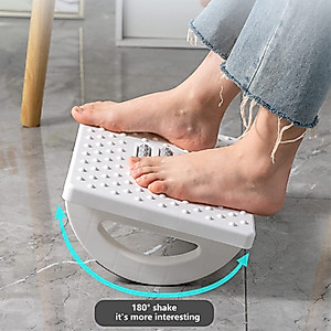 DISFAT Ergonomic Foot Rest Under Desk at Work, Rocking Foot Stool Footrest, Footrest with Foot Massage Feet Stand,Promote Leg Circulation, Massage Feet Stand for Office & Home(Black)