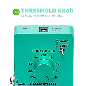 COOLMUSIC C-CS02 Noise Guitar Effect Pedal, Noise Killer Guitar Pedal Noise Suppressor Effect 2 Modes for Electric Guitar and Bass True Bypass