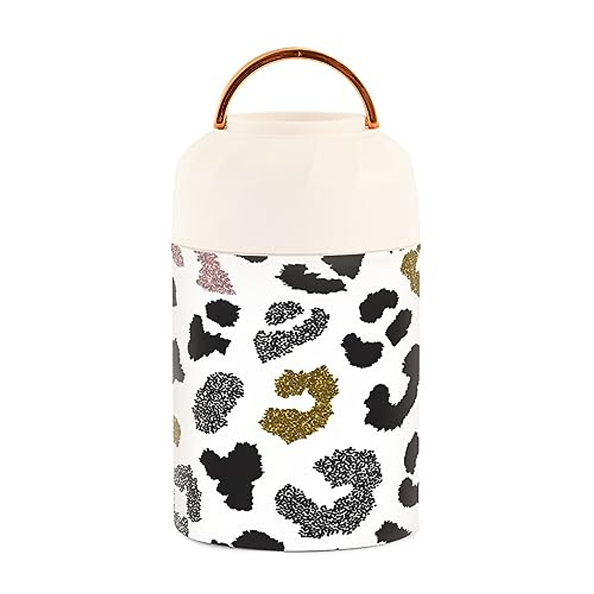CUPADA Animal Skin Leopard Food Jar for Hot and Cold, Abstract Insulated Food Jars Vacuum 17OZ with Folding Spoon for Work Trip Picnic Camping